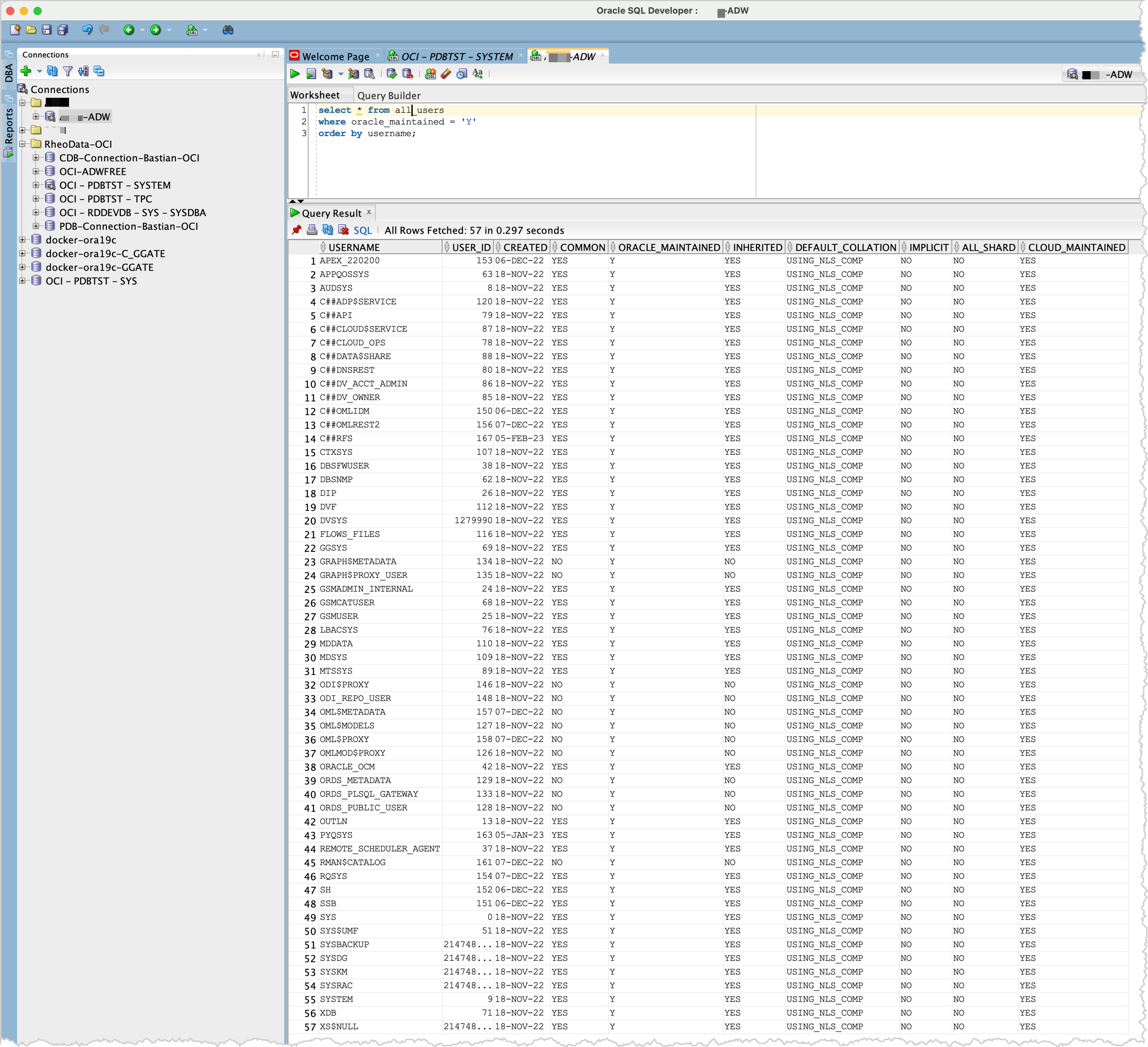 Identifying Predefined Administrative Accounts in Autonomous Database ...